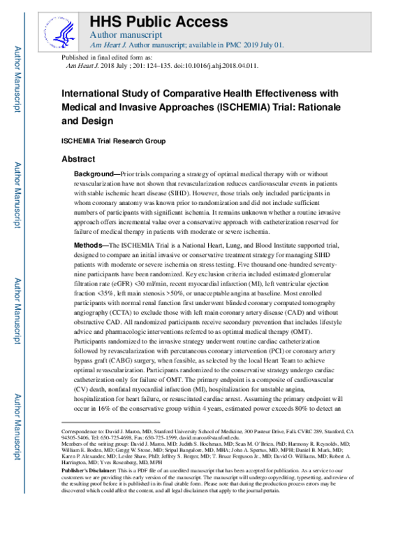 (PDF) International Study of Comparative Health Effectiveness with ...