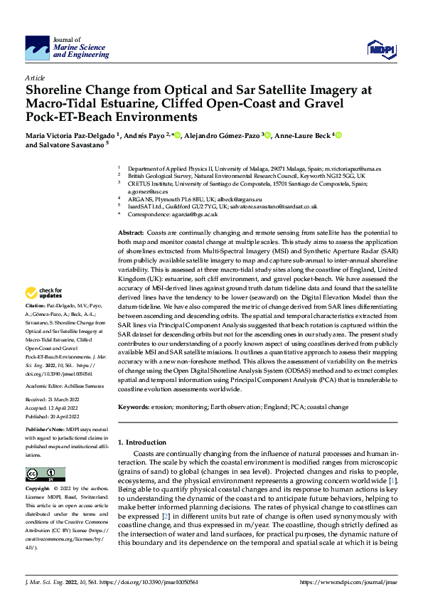 (PDF) Shoreline Change from Optical and Sar Satellite Imagery at Macro ...