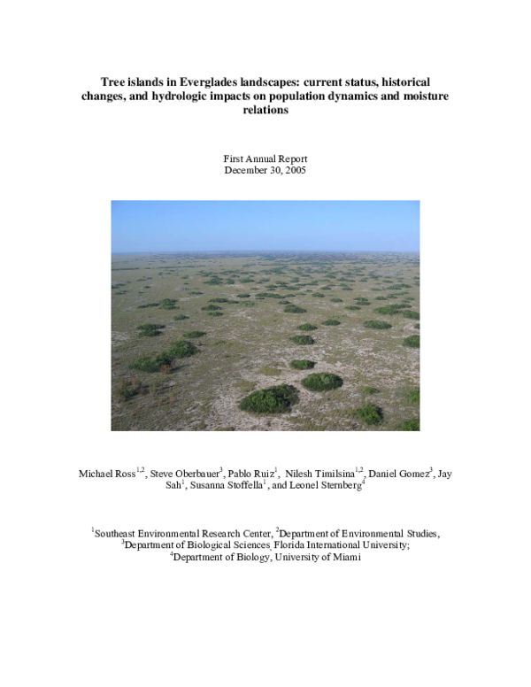 (PDF) Tree islands in Everglades landscapes: current status, historical ...