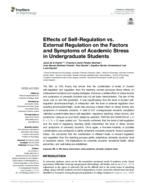 (PDF) Effects of Self-Regulation vs. External Regulation on the Factors ...