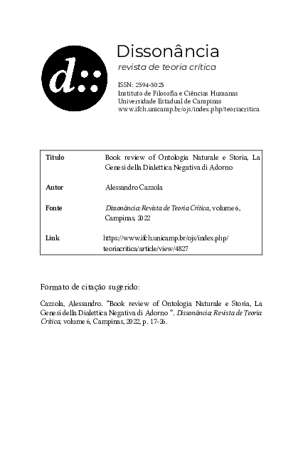 (PDF) Book review of Mario Farina, Ontologia naturale e storia. La ...