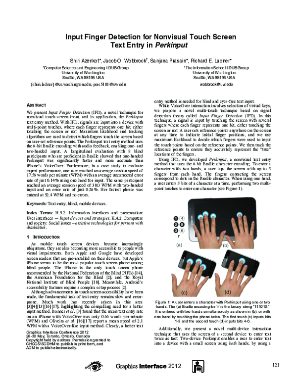 (PDF) Input finger detection for nonvisual touch screen text entry in ...