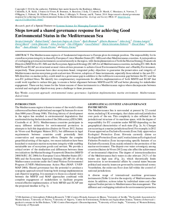 (PDF) Steps toward a shared governance response for achieving Good ...