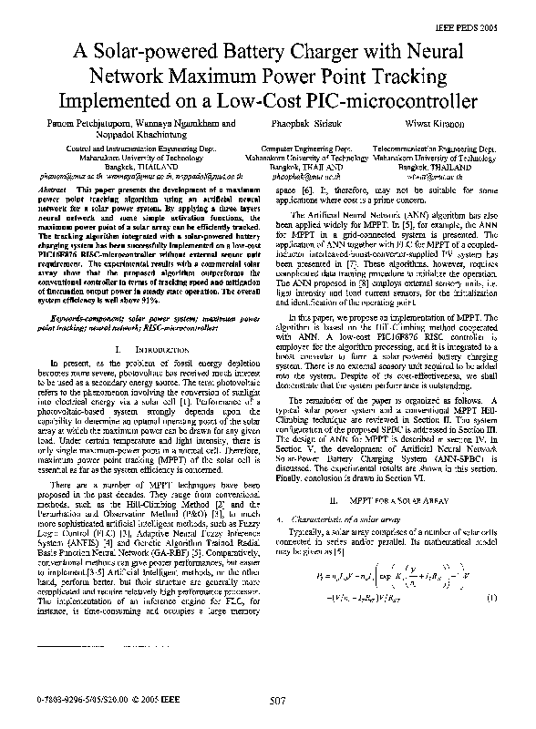 (PDF) A Solar-powered Battery Charger with Neural Network Maximum Power Point Tracking ...
