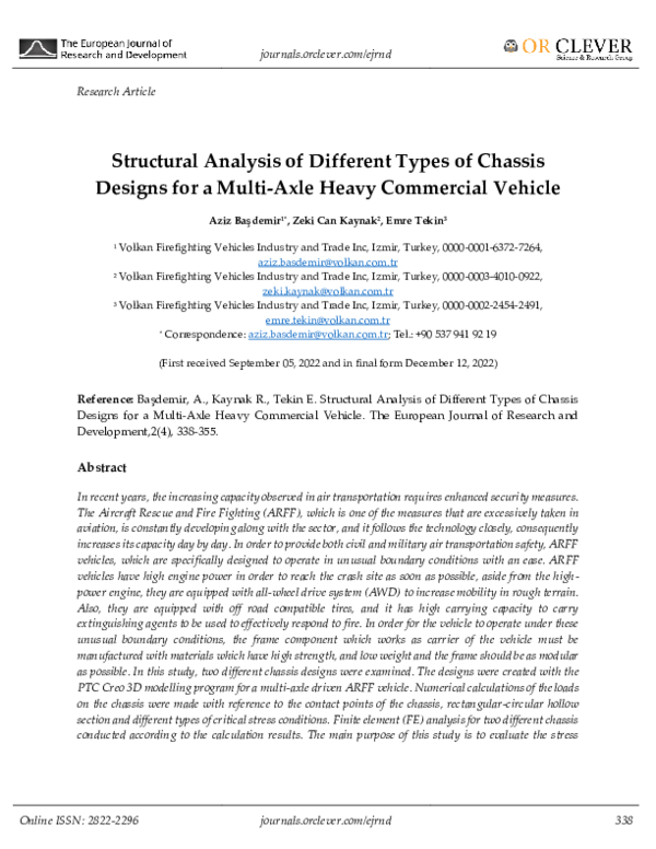(PDF) Structural Analysis of Different Types of Chassis Designs for a ...