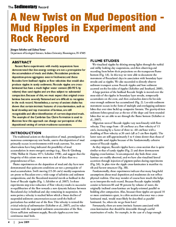 (PDF) A New Twist on Mud Deposition—Mud Ripples in Experiment and Rock ...