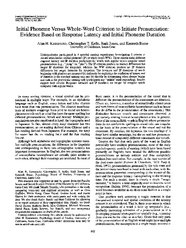 (PDF) Initial phoneme versus whole-word criterion to initiate ...