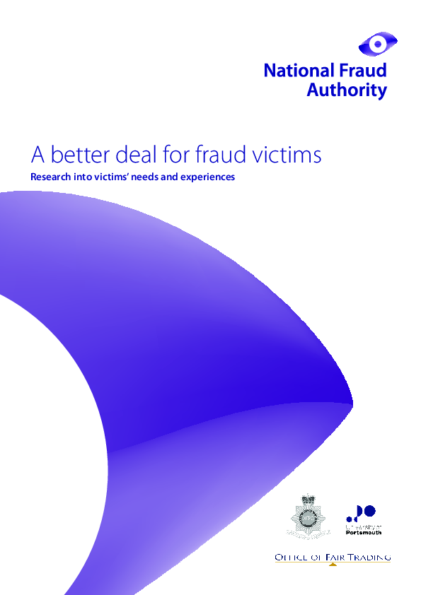 (PDF) A better deal for fraud victims : research into victims’ needs ...