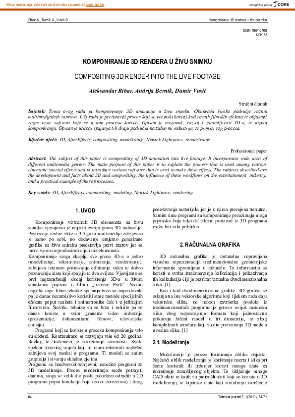 (PDF) Compositing 3D render into the live footage