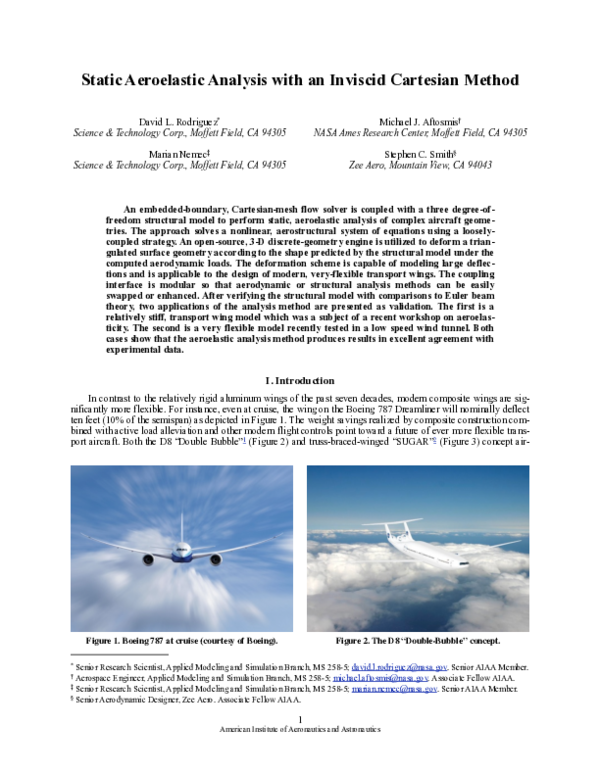 (PDF) Static Aeroelastic Analysis with an Inviscid Cartesian Method