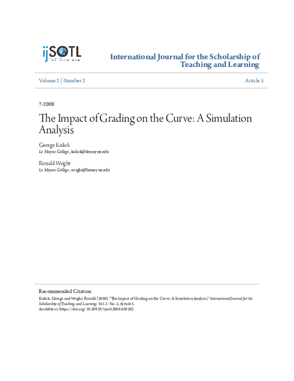(PDF) The Impact of Grading on the Curve: A Simulation Analysis