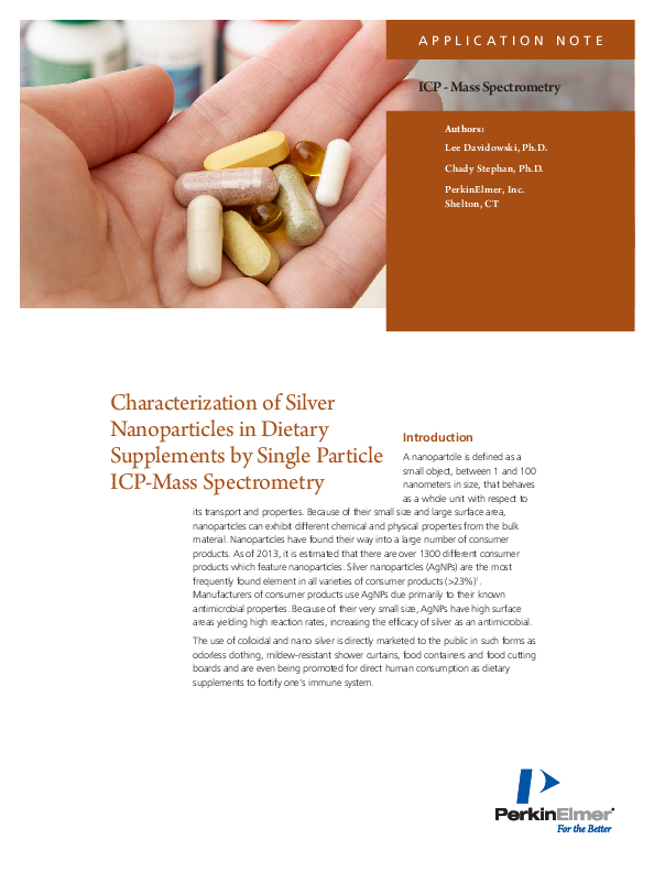 (PDF) Characterization of Silver Nanoparticles in Dietary Supplements ...