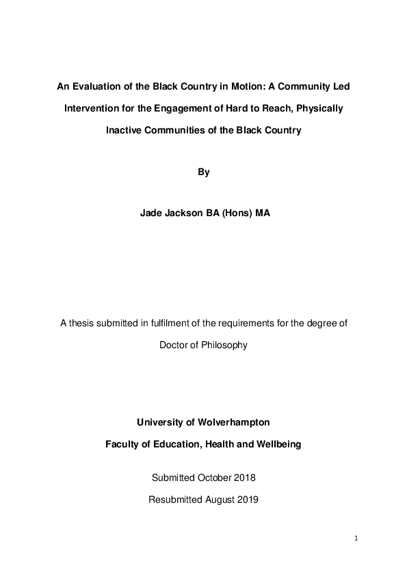 (PDF) An evaluation of the Black Country in Motion : a community led ...