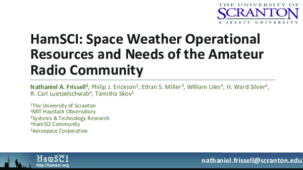 (PDF) HamSCI: Space Weather Operational Resources and Needs of the ...