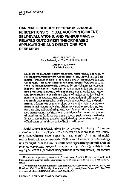 (PDF) Can Multi-Source Feedback Change Perceptions of Goal ...
