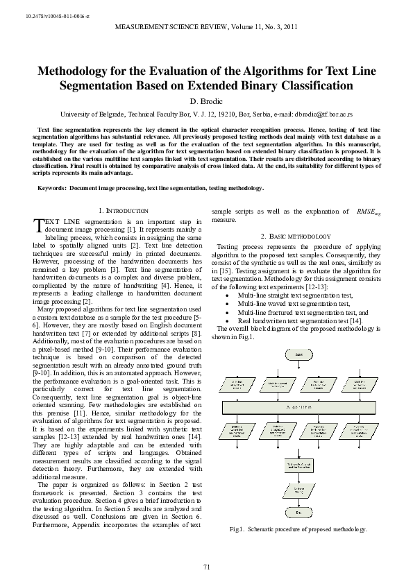 (PDF) Evaluating Text Line Segmentation Algorithms