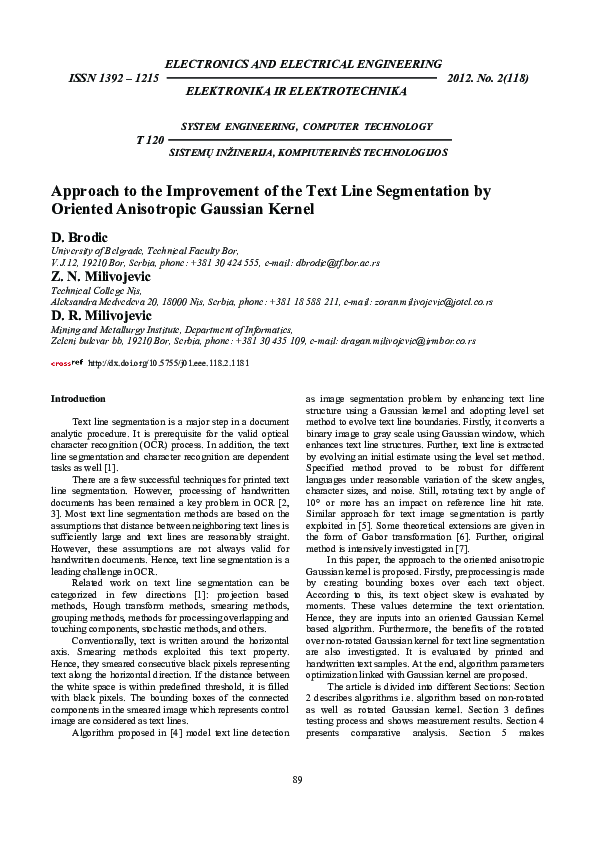(PDF) Approach to the Improvement of the Text Line Segmentation by Oriented Anisotropic Gaussian ...