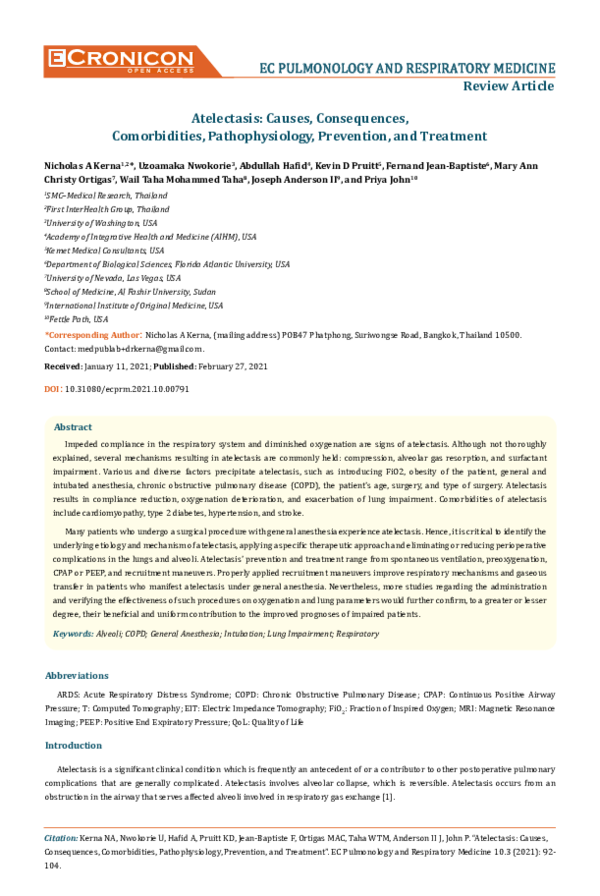 (PDF) Atelectasis : Causes , Consequences , Comorbidities ...