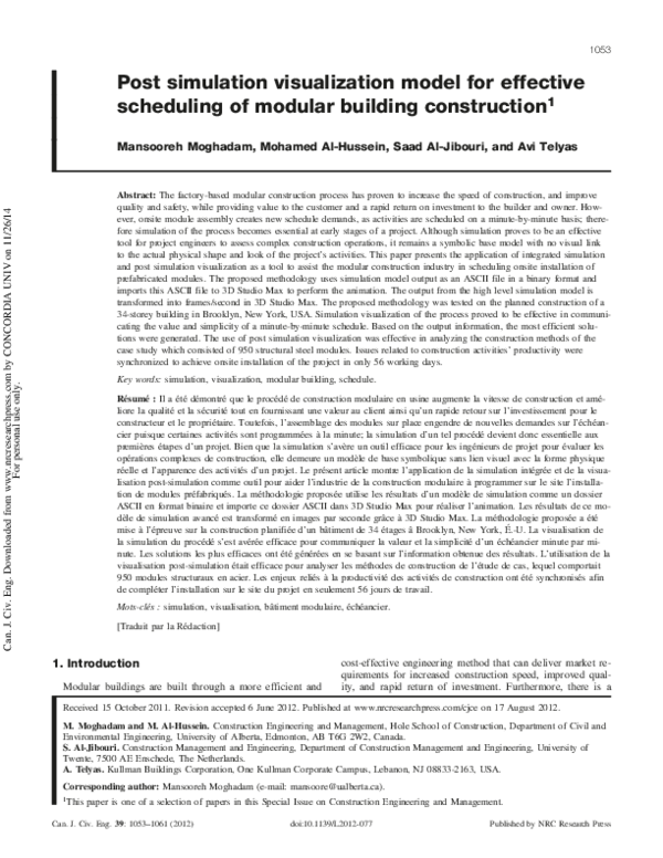 (PDF) Post simulation visualization model for effective scheduling of ...