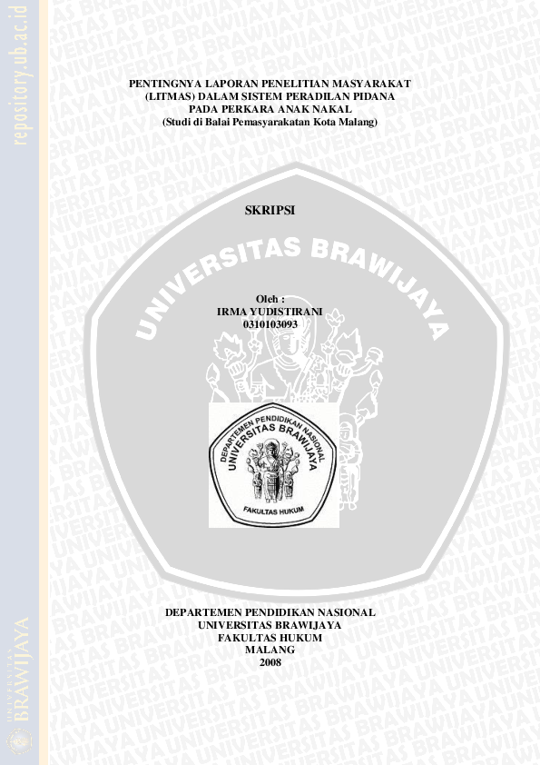 (PDF) Pentingnya Laporan Penelitian Kemasyarakatan (Litmas) Dalam ...