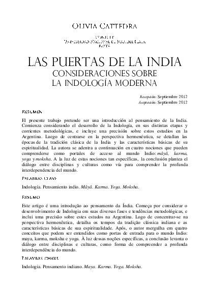(PDF) Las puertas de la India : consideraciones sobre la indología ...
