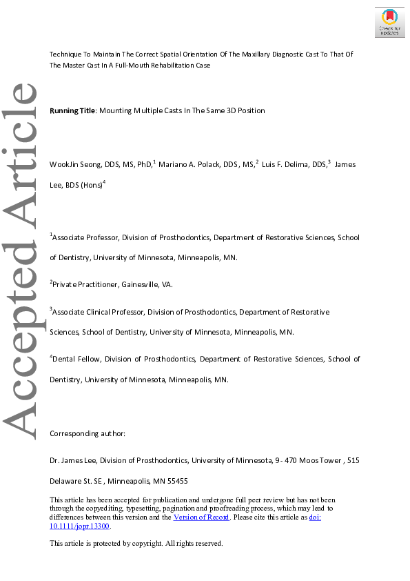 (PDF) Technique to Maintain the Correct Spatial Orientation of the ...