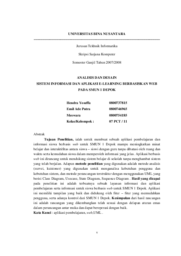 (PDF) Analisis Dan Desain Sistem Informasi Dan Aplikasi E-Learning Berbasiskan Web Pada Smun 1 ...