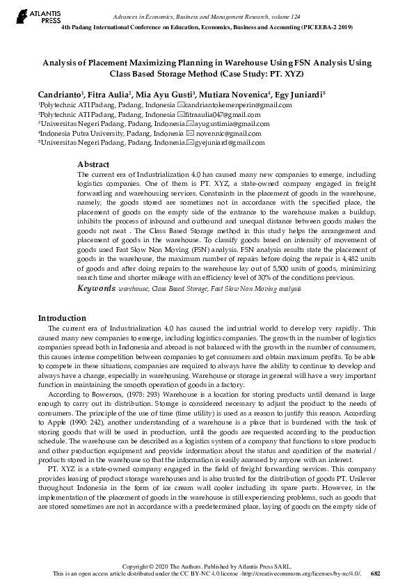 Pdf Analysis Of Placement Maximizing Planning In Warehouse Using Fsn Analysis Using Class