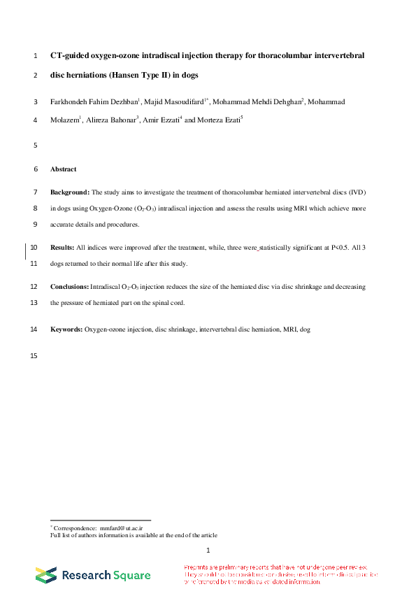 (PDF) ­CT-Guided Oxygen-Ozone Intradiscal Injection Therapy for ...