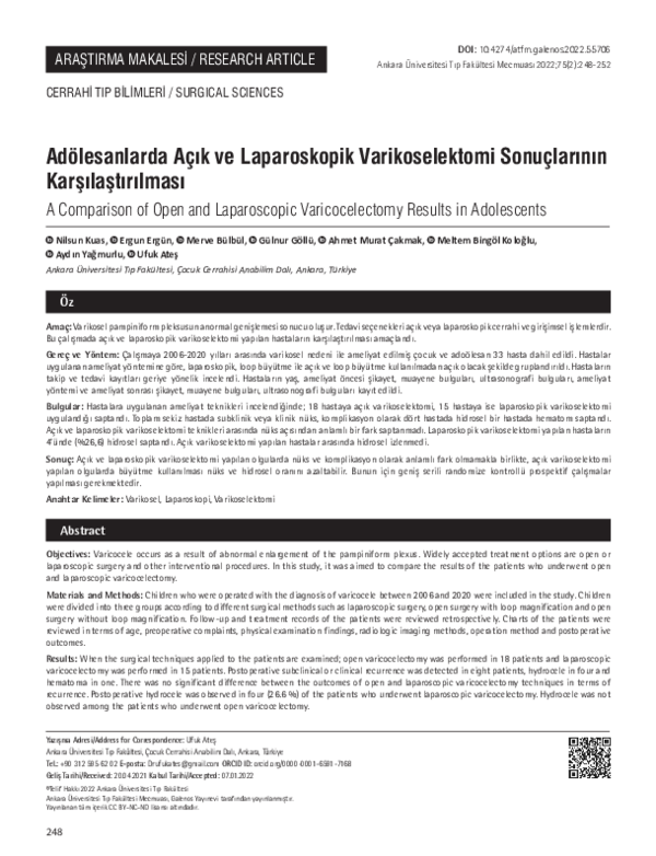 (PDF) A Comparison of Open and Laparoscopic Varicocelectomy Results in ...