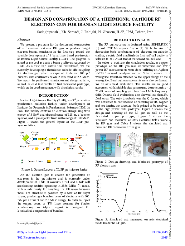 (PDF) Design and Construction of a Thermionic Cathode RF Electron Gun for Iranian Light Source ...