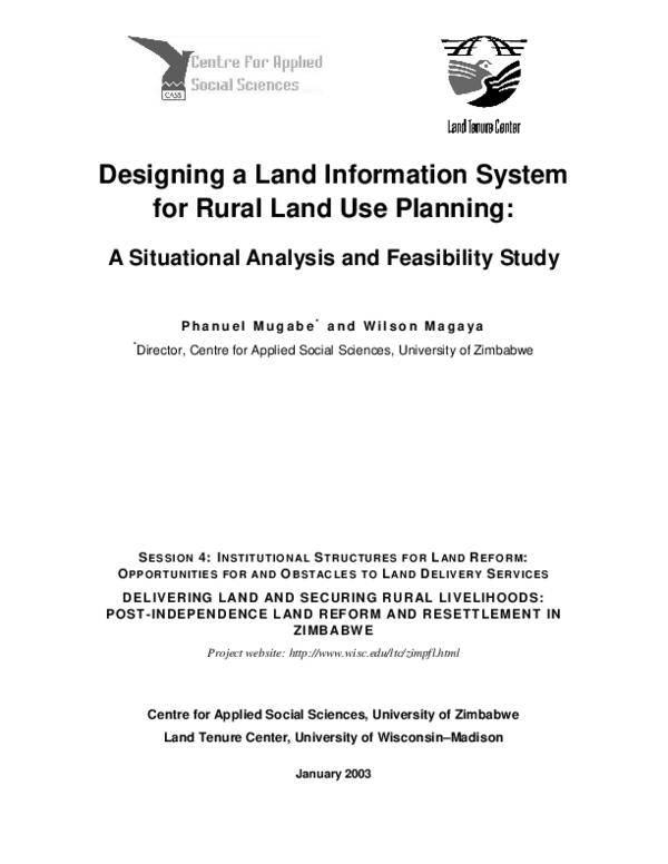(PDF) Designing a land information system for rural land use planning : a situational analysis ...