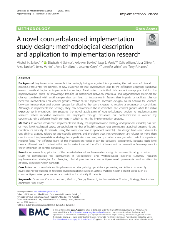 (PDF) A novel counterbalanced implementation study design ...