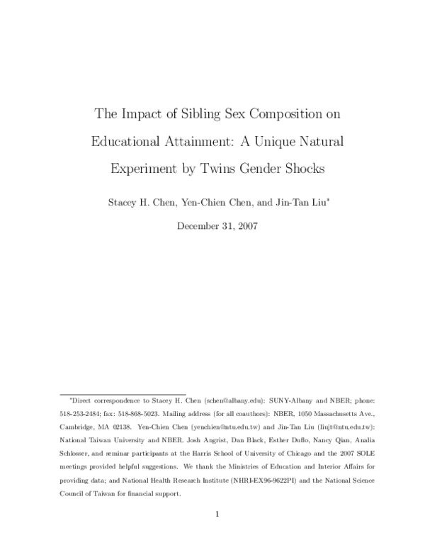 Pdf The Impact Of Sibling Position On Educational Attainment A Unique Natural