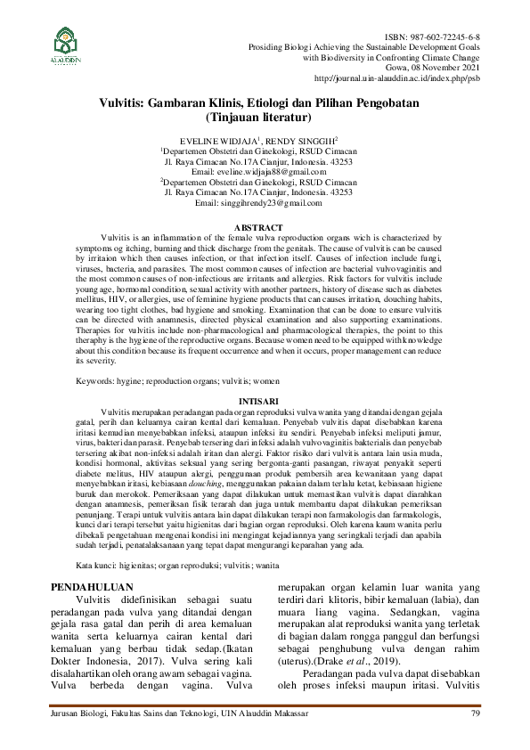 (PDF) Vulvitis: Gambaran Klinis, Etiologi Dan Pilihan Pengotaban (Tinjauan Literatur)