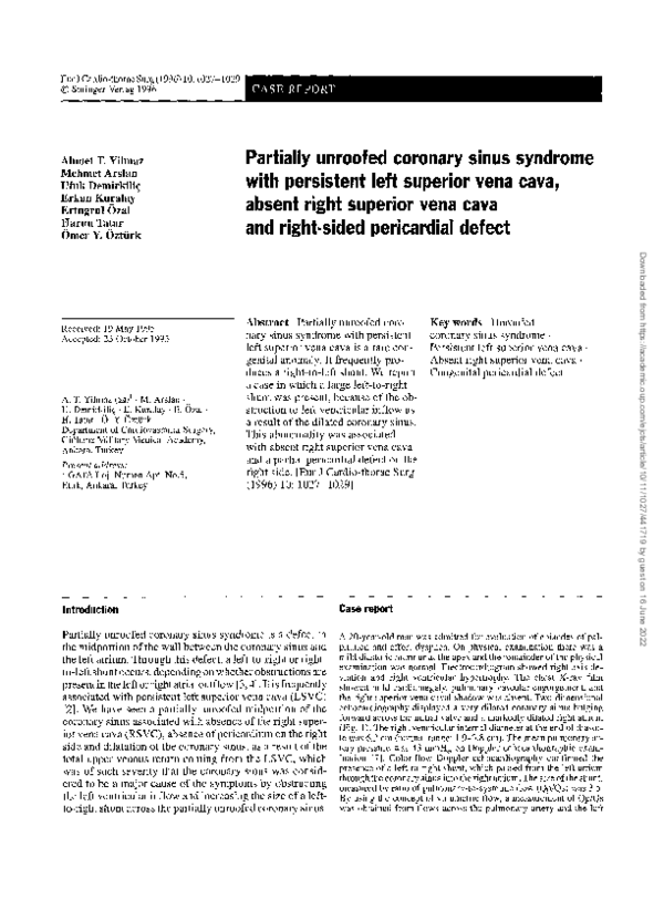 (PDF) Partially unroofed coronary sinus syndrome with persistent left ...