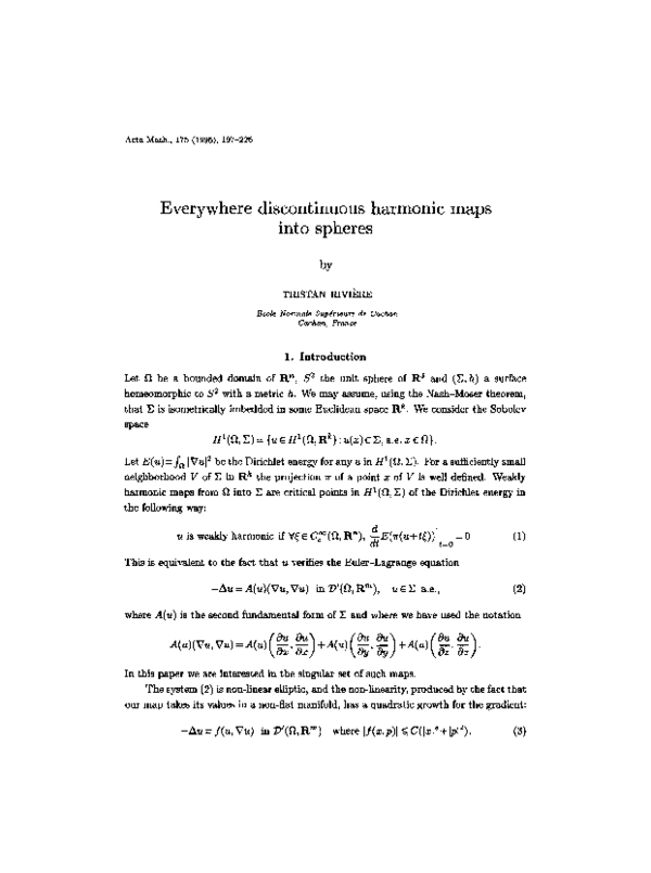 (PDF) Everywhere discontinuous harmonic maps into spheres