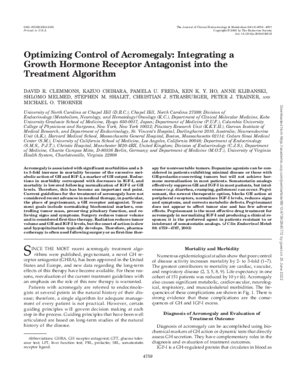 (PDF) Optimizing Control of Acromegaly: Integrating a Growth Hormone ...