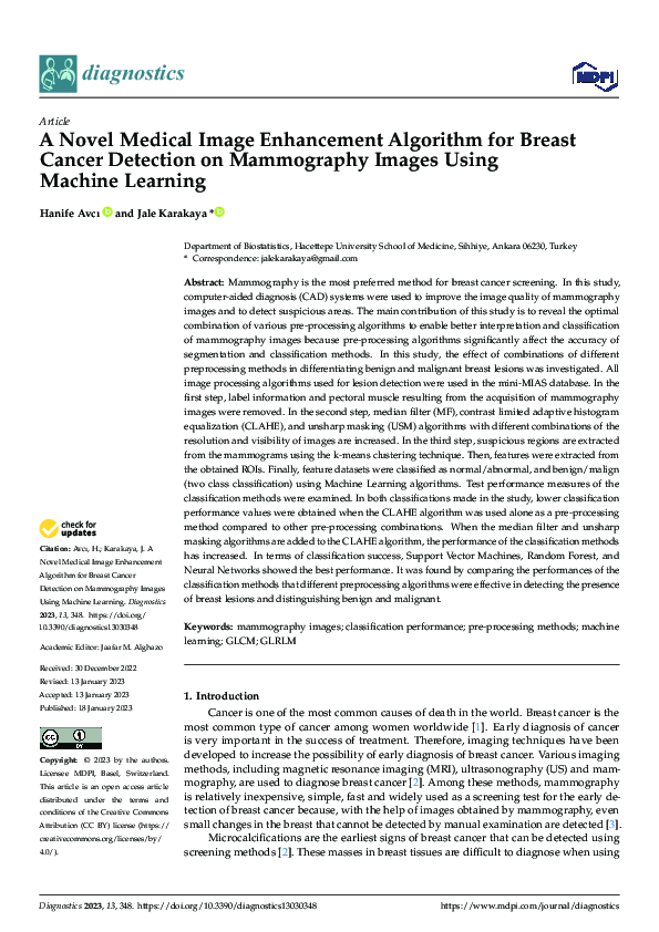 (PDF) A Novel Medical Image Enhancement Algorithm for Breast Cancer ...