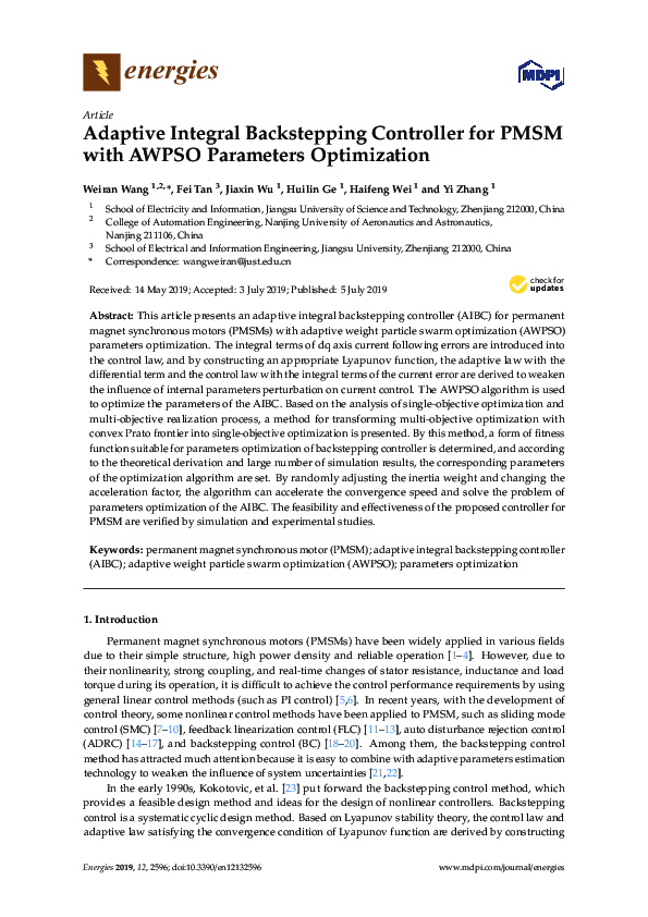 (PDF) Adaptive Integral Backstepping Controller for an autonomous rotorcraft