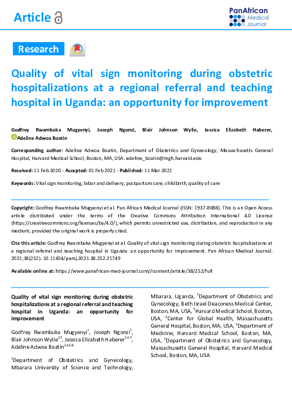 (PDF) Quality of vital sign monitoring during obstetric ...