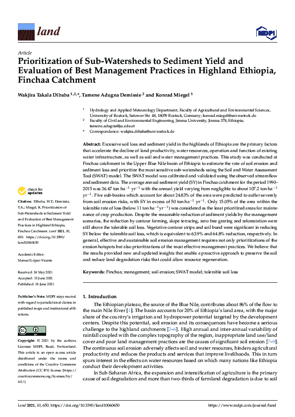 (PDF) Prioritization of Sub-Watersheds to Sediment Yield and Evaluation ...