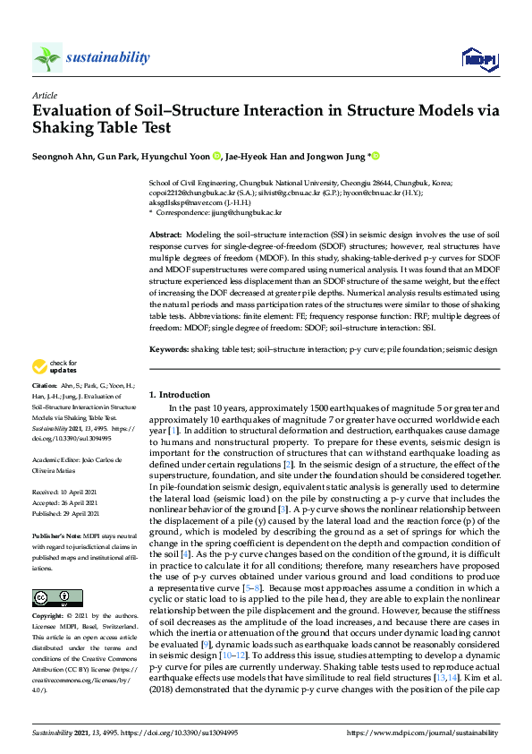 (PDF) Evaluation of Soil–Structure Interaction in Structure Models via ...