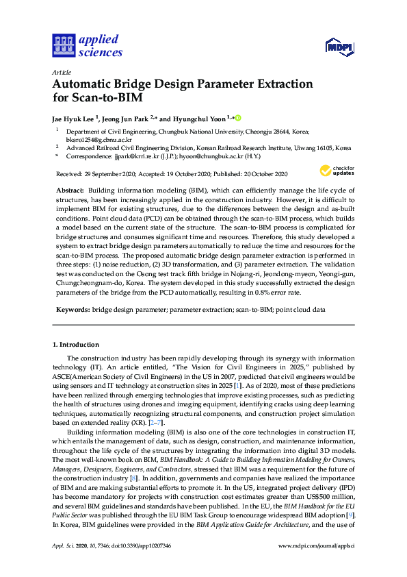 (PDF) Automatic Bridge Design Parameter Extraction for Scan-to-BIM