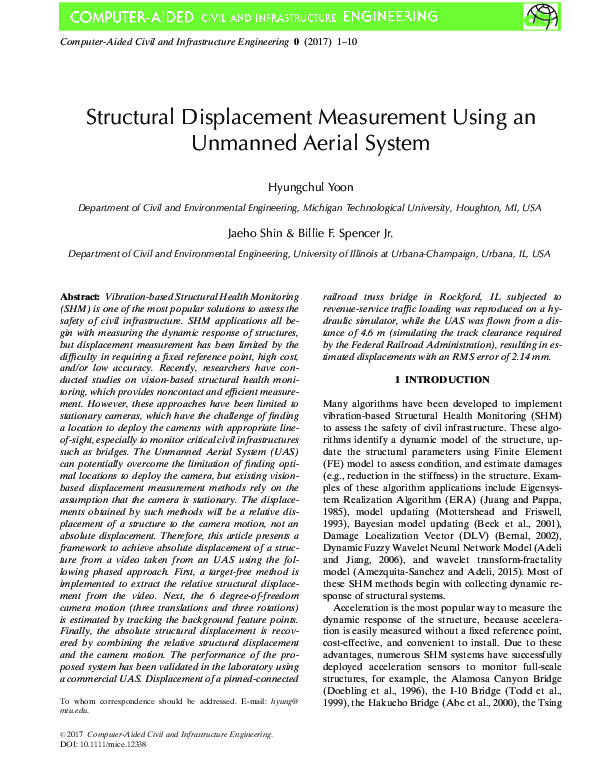 (PDF) Structural Displacement Measurement Using an Unmanned Aerial System