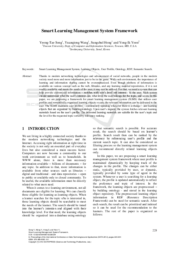 (PDF) Smart Learning Management System Framework