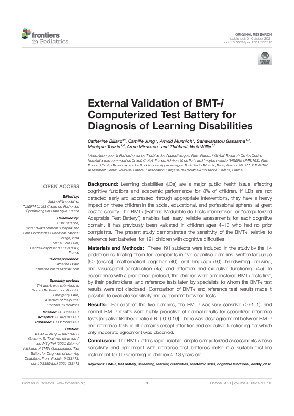 (PDF) External Validation of BMT-i Computerized Test Battery for ...
