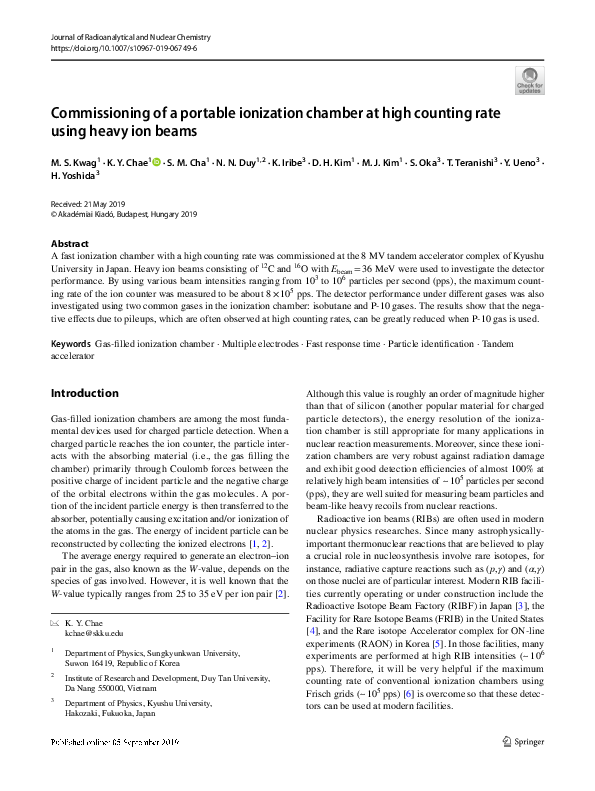 (PDF) Commissioning of a portable ionization chamber at high counting ...