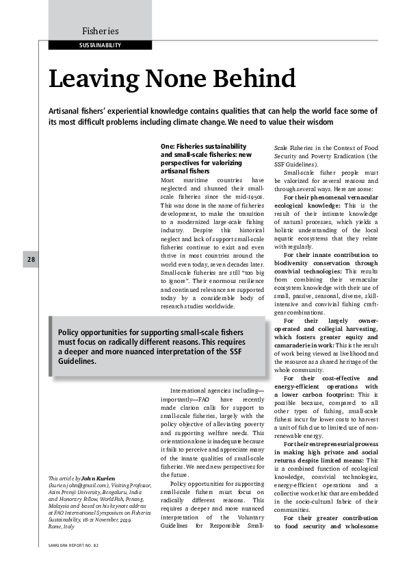 (PDF) Fisheries: Leaving none behind