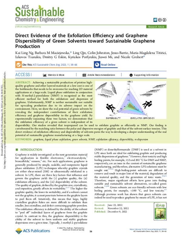 (PDF) Direct Evidence of the Exfoliation Efficiency and Graphene ...